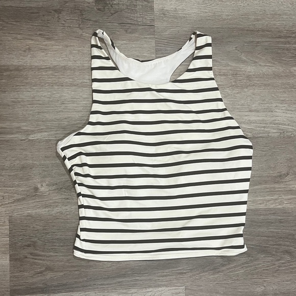 Lands' End | Swim | Lands End Black And White Striped High Neck Midkini ...